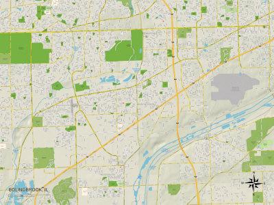 'Political Map of Bolingbrook, IL' Posters | AllPosters.com