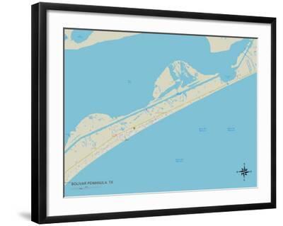 'Political Map of Bolivar Peninsula, TX' Prints | AllPosters.com