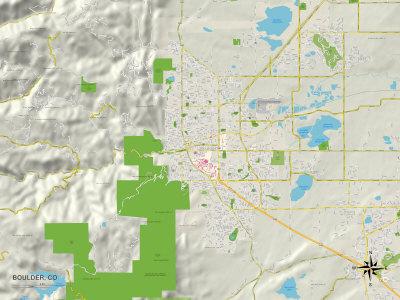 'Political Map of Boulder, CO' Posters | AllPosters.com