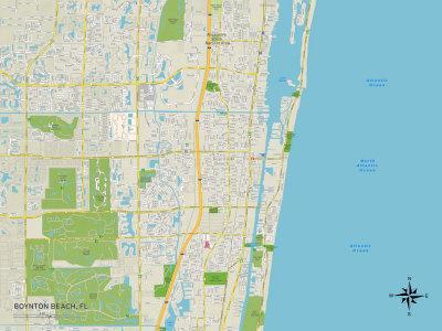 'Political Map of Boynton Beach, FL' Poster | AllPosters.com