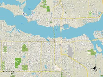 'Political Map of Bradenton, FL' Print | AllPosters.com