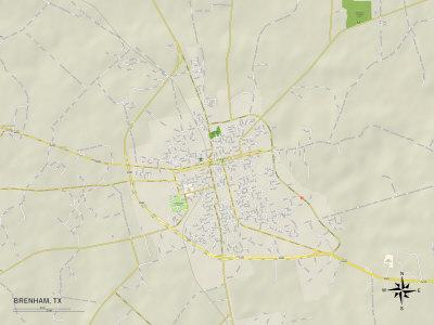 'Political Map of Brenham, TX' Prints | AllPosters.com