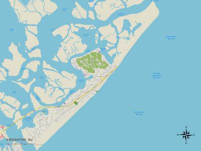 'Political Map of Brigantine, NJ' Prints | AllPosters.com