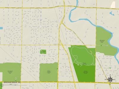 'Political Map of Brown Deer, WI' Prints | AllPosters.com