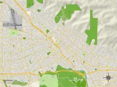 'Political Map of Burbank, CA' Art | AllPosters.com