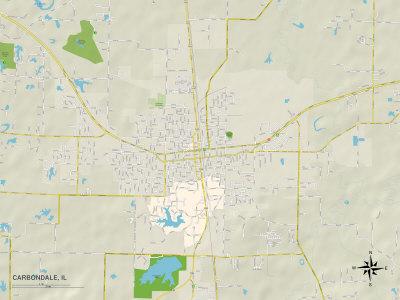 'Political Map of Carbondale, IL' Prints | AllPosters.com