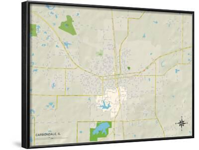 'Political Map of Carbondale, IL' Prints | AllPosters.com