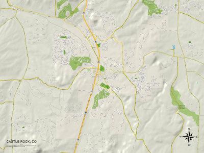 'Political Map of Castle Rock, CO' Posters | AllPosters.com