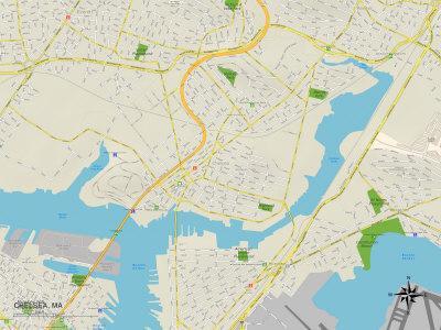 'Political Map of Chelsea, MA' Posters | AllPosters.com