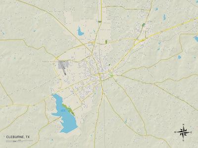 'Political Map of Cleburne, TX' Poster | AllPosters.com
