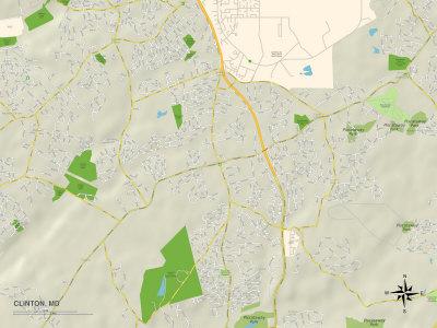 'Political Map of Clinton, MD' Art | AllPosters.com