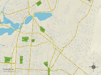 'Political Map of Closter, NJ' Print | AllPosters.com