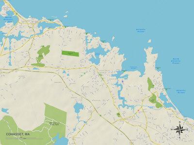 'Political Map of Cohasset, MA' Prints | AllPosters.com