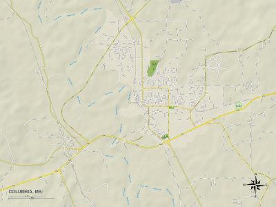 'Political Map of Columbia, MS' Posters | AllPosters.com