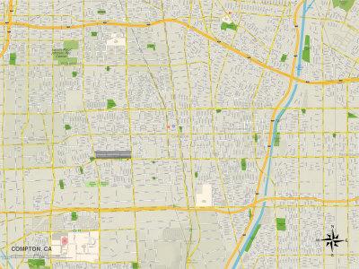 'Political Map of Compton, CA' Poster | AllPosters.com