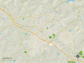 'Political Map of Conyers, GA' Posters | AllPosters.com