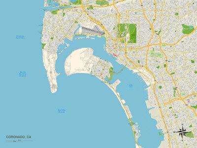 'Political Map of Coronado, CA' Art | AllPosters.com