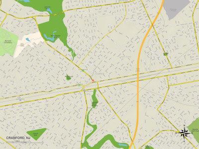 'Political Map of Cranford, NJ' Poster | AllPosters.com