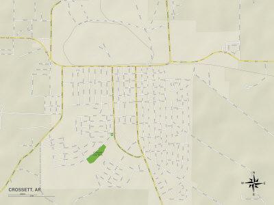 'Political Map of Crossett, AR' Poster | AllPosters.com