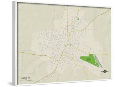 'Political Map of Cuero, TX' Prints | AllPosters.com