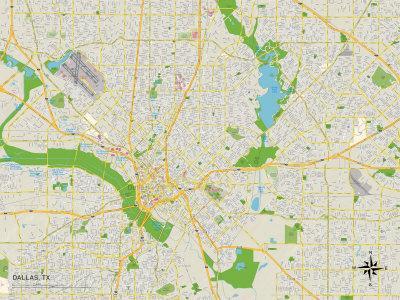 'Political Map of Dallas, TX' Posters | AllPosters.com