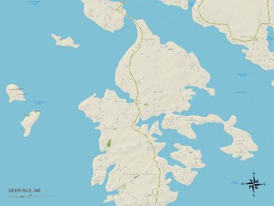 'Political Map of Deer Isle, ME' Prints | AllPosters.com