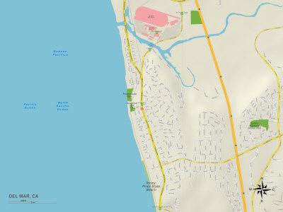 'Political Map of Del Mar, CA' Prints | AllPosters.com