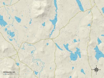 'Political Map of Denmark, ME' Posters | AllPosters.com