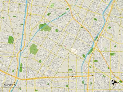 'Political Map of Downey, CA' Poster | AllPosters.com