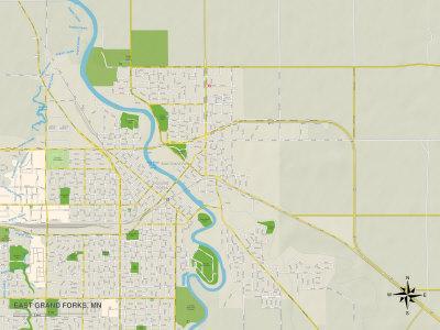'Political Map of East Grand Forks, MN' Poster | AllPosters.com