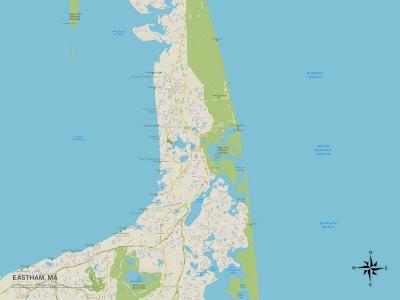 'Political Map of Eastham, MA' Prints | AllPosters.com