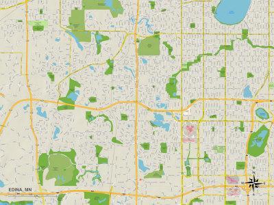 'Political Map of Edina, MN' Prints | AllPosters.com