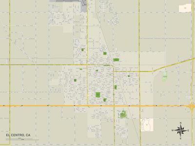 'Political Map of El Centro, CA' Prints | AllPosters.com