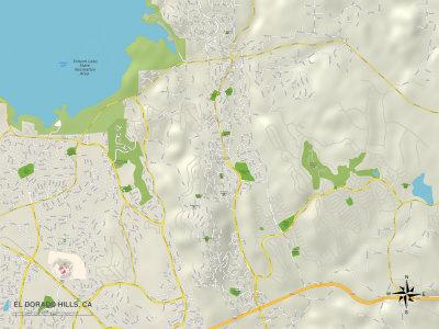 'Political Map of El Dorado Hills, CA' Prints | AllPosters.com
