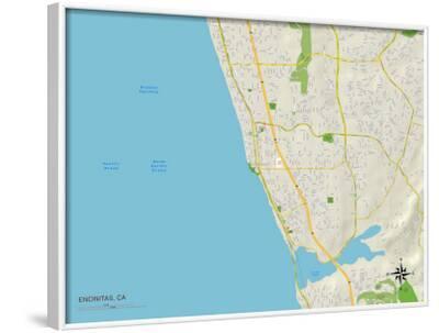 'Political Map of Encinitas, CA' Posters | AllPosters.com