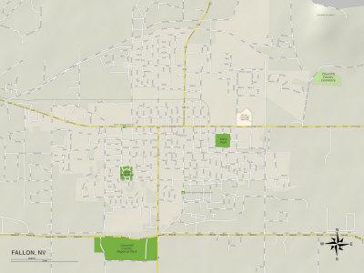'Political Map of Fallon, NV' Print | AllPosters.com