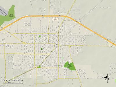 'Political Map of Fort Stockton, TX' Poster | AllPosters.com