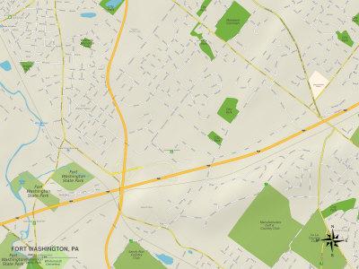 'Political Map of Fort Washington, PA' Posters | AllPosters.com