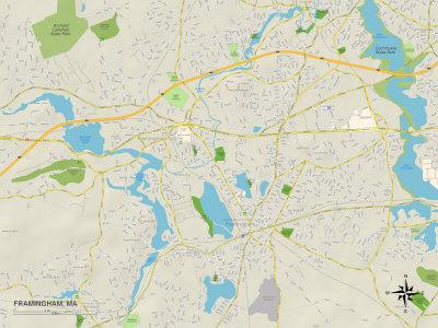 'Political Map of Framingham, MA' Prints | AllPosters.com