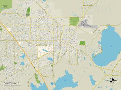 'Political Map of Gainesville, FL' Prints | AllPosters.com