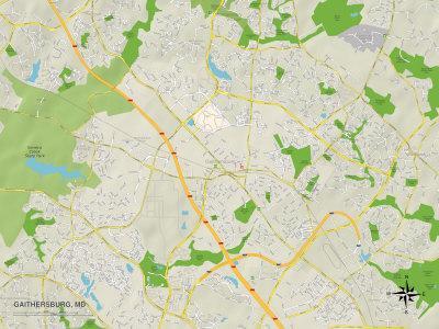 'Political Map of Gaithersburg, MD' Posters | AllPosters.com