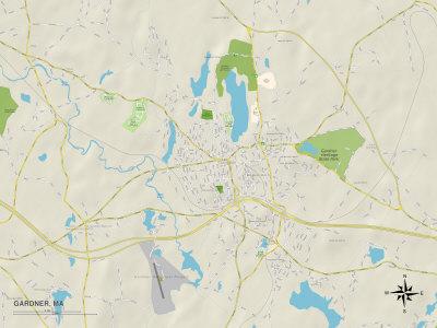 'Political Map of Gardner, MA' Prints | AllPosters.com