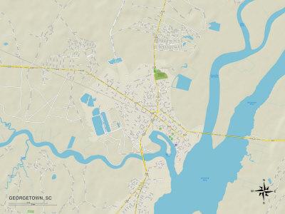 'Political Map of Georgetown, SC' Prints | AllPosters.com