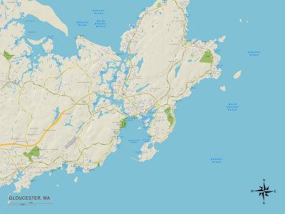 'Political Map of Gloucester, MA' Art | AllPosters.com