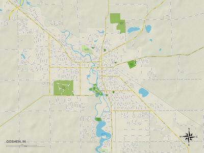 'Political Map of Goshen, IN' Prints | AllPosters.com