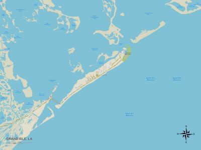 'Political Map of Grand Isle, LA' Poster | AllPosters.com