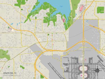 'Political Map of Grapevine, TX' Prints | AllPosters.com