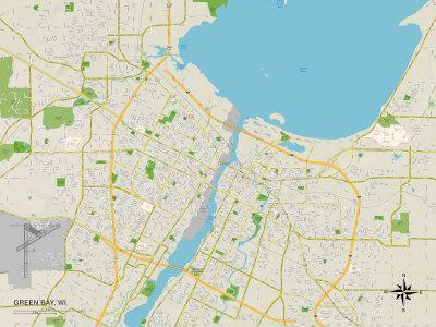 'Political Map of Green Bay, WI' Poster | AllPosters.com