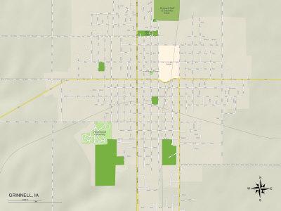 'Political Map of Grinnell, IA' Prints | AllPosters.com