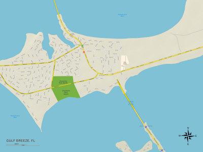'Political Map of Gulf Breeze, FL' Prints | AllPosters.com